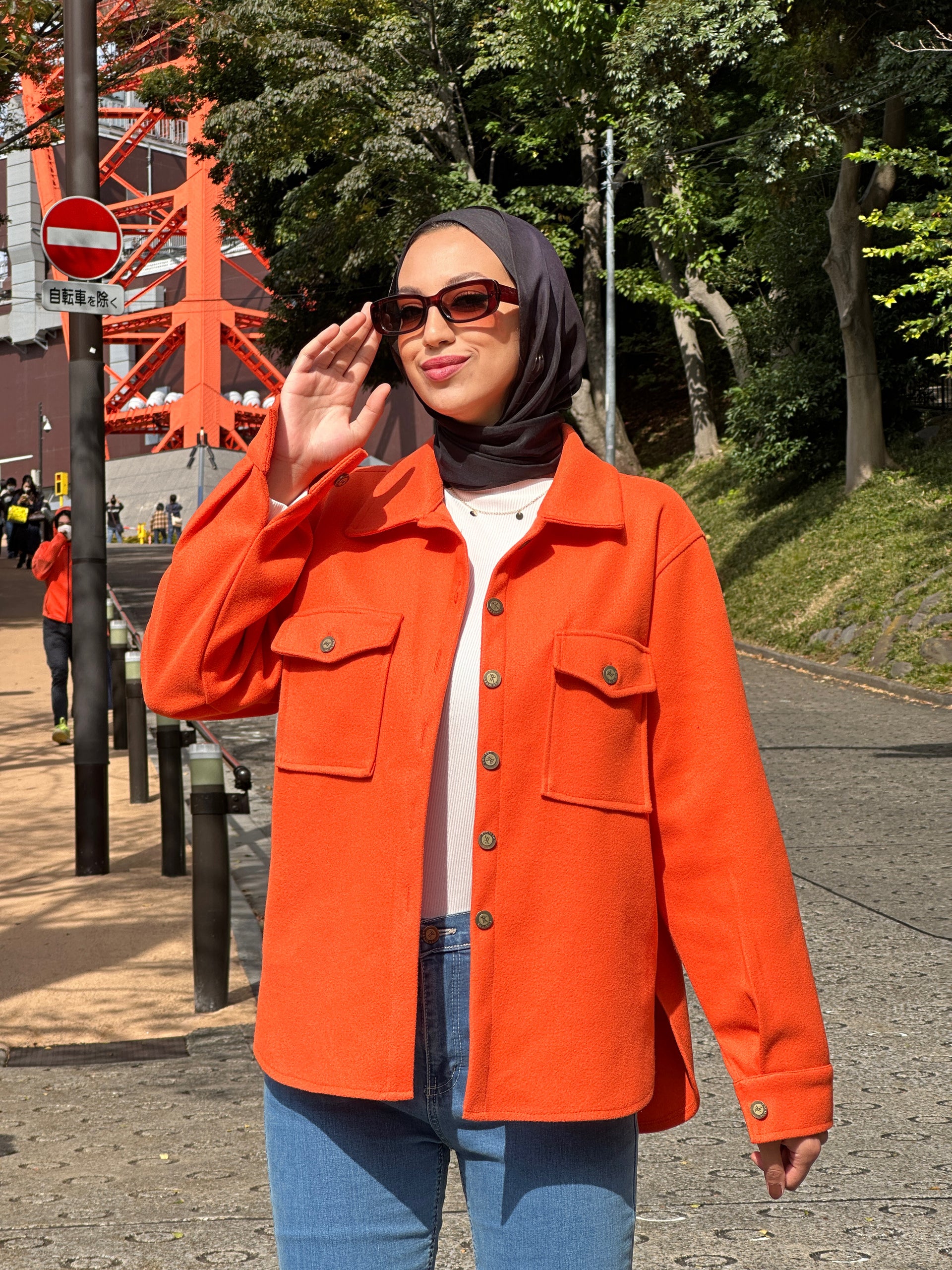 Her Shacket Orange – HK Designs